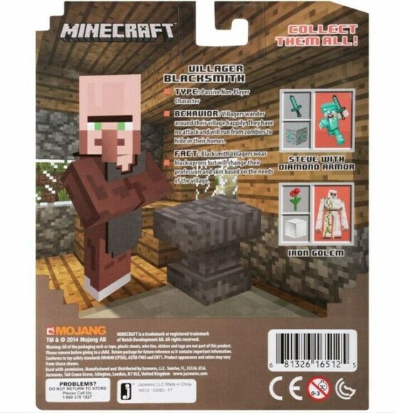 Jazwares | Other | Minecraft Overworld Villager Blacksmith Fully ...